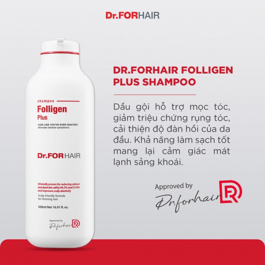 Dầu gội hỗ trợ mọc tóc, ngăn rụng tóc Dr.FORHAIR FOLLIGEN PLUS